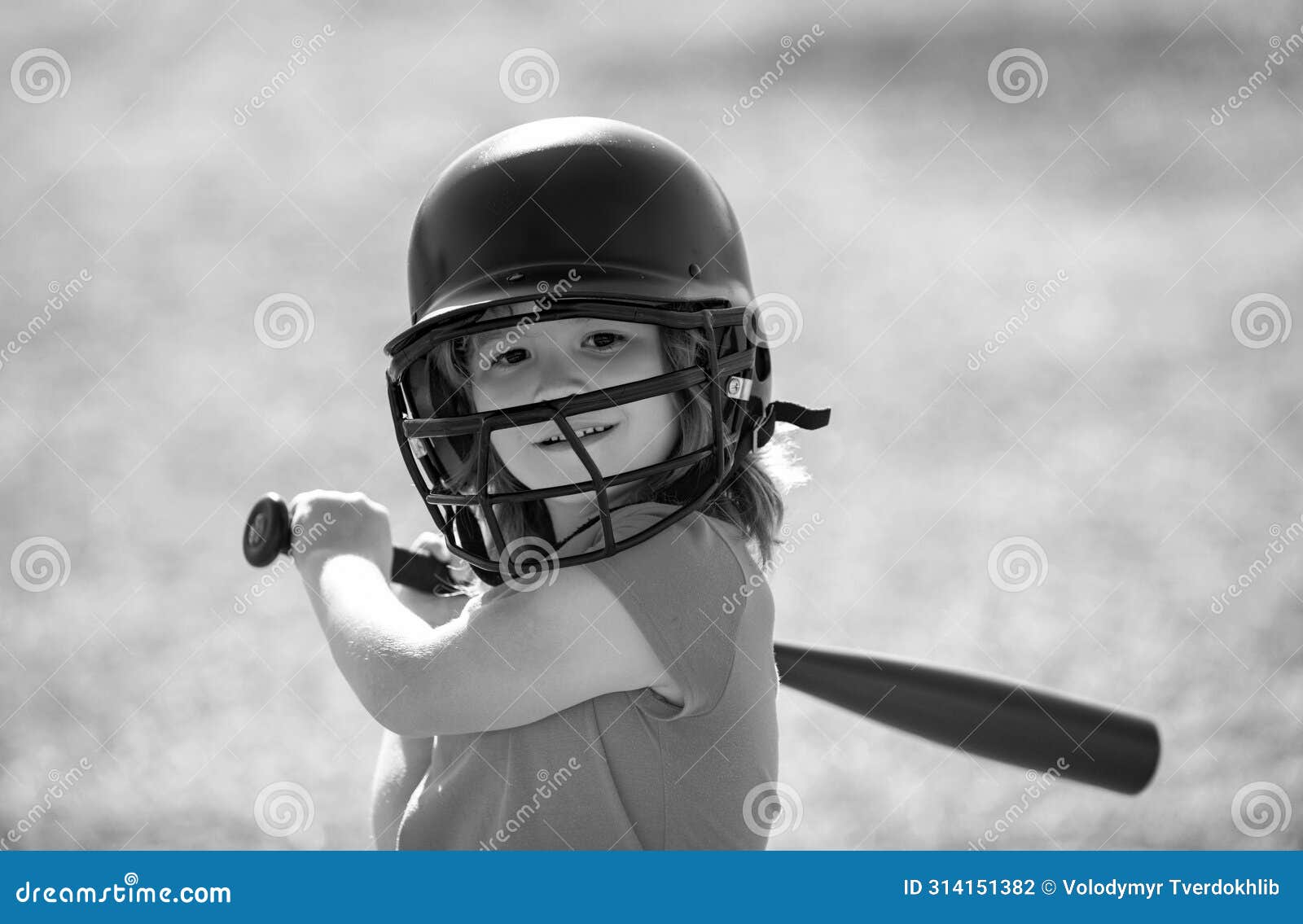 Little Boy Posing with a Baseball Bat. Portrait of Kid Playing Baseball ...