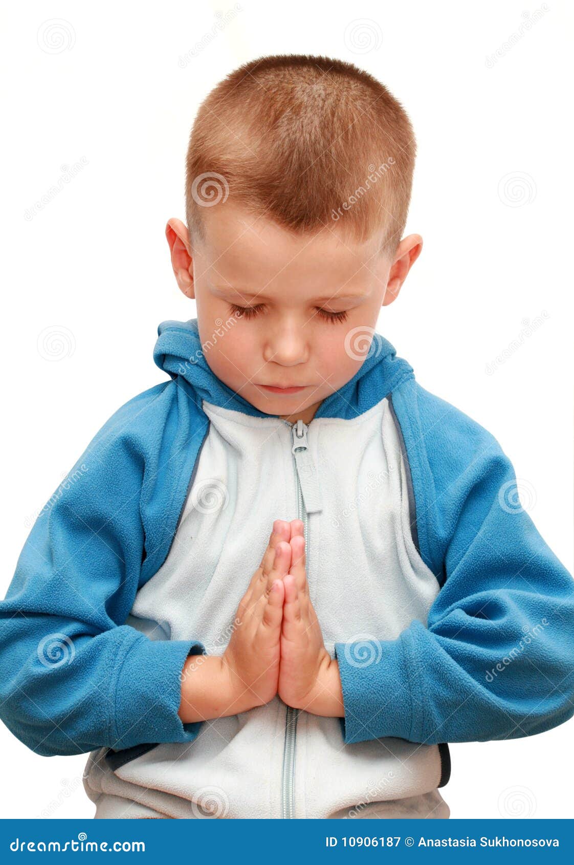 Little boy praying stock image. Image of hand, caucasian - 10906187