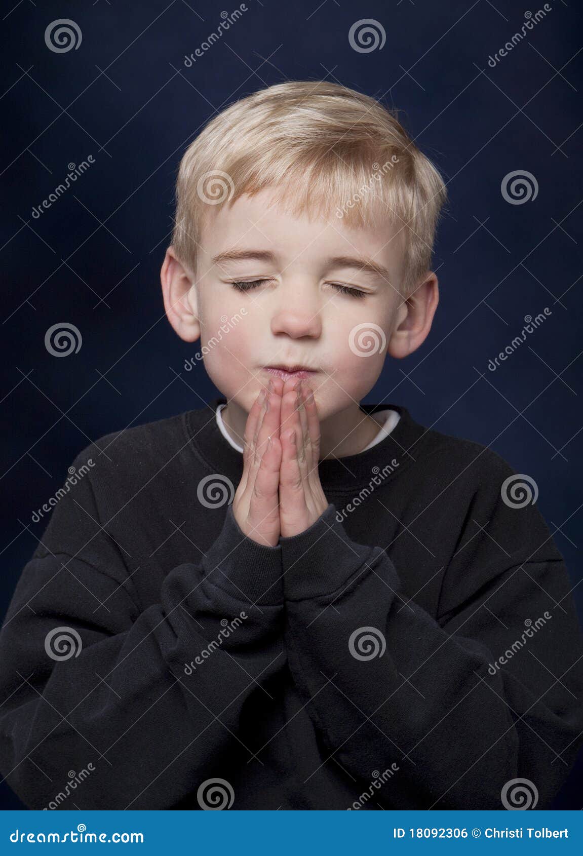Little boy praying stock photo. Image of blue, prayer - 18092306