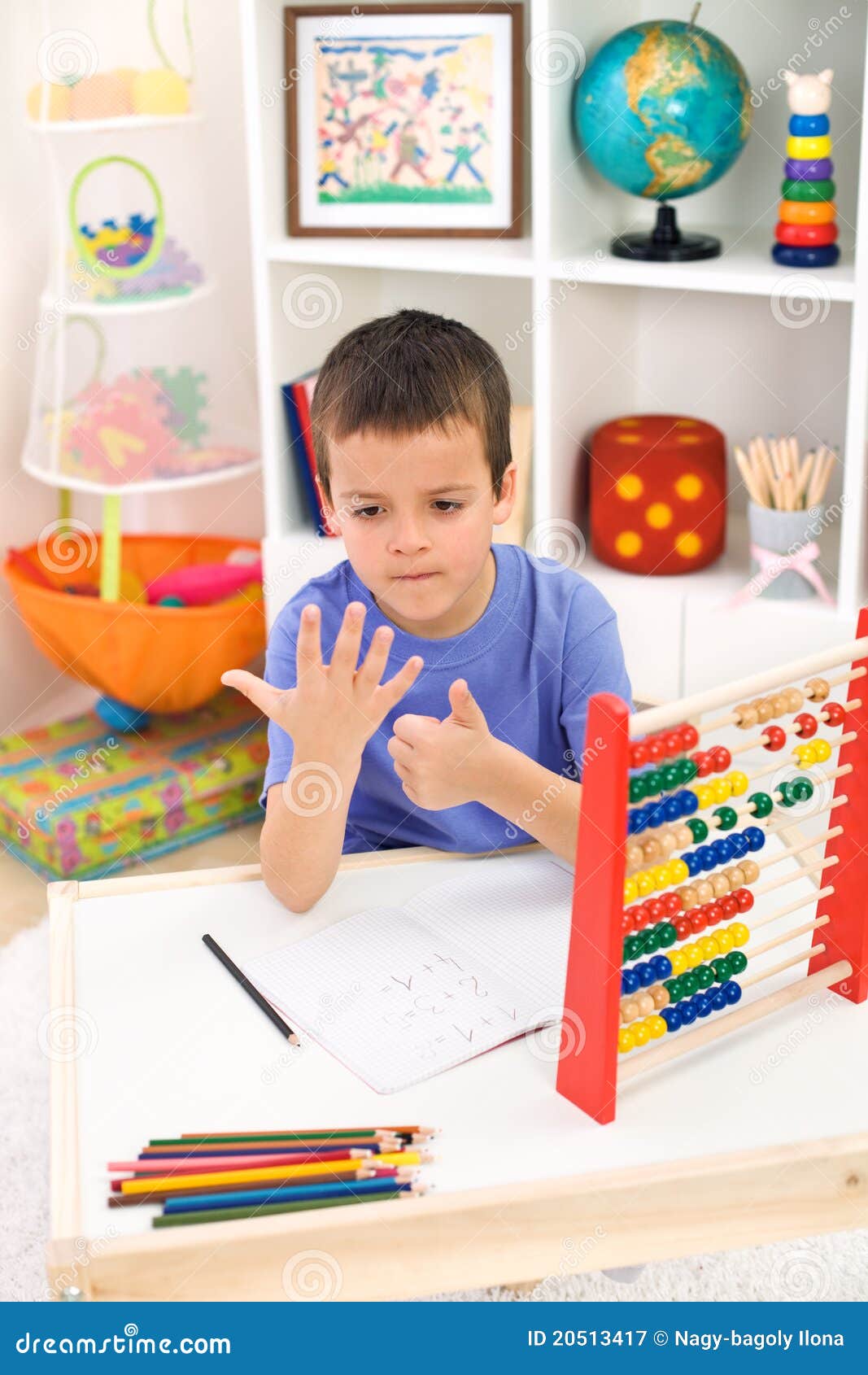 Little Boy Preparing for Elementary School Stock Image - Image of ...