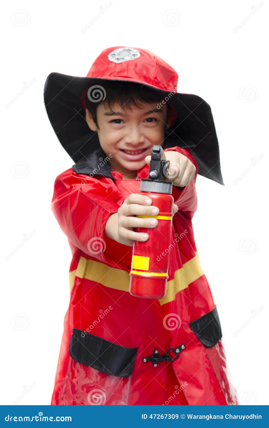 Little Boy Pretend As a Fire Fighter Stock Image - Image of toddler ...