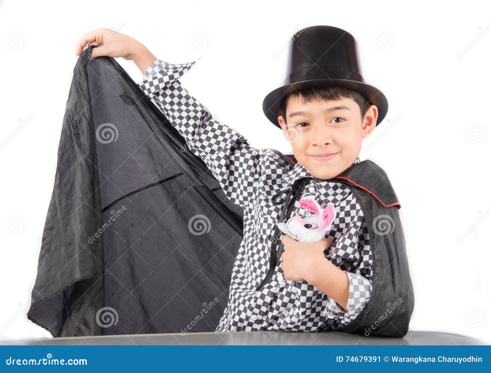 Little Boy Pretend As a Magician Performance with Fun Stock Image ...