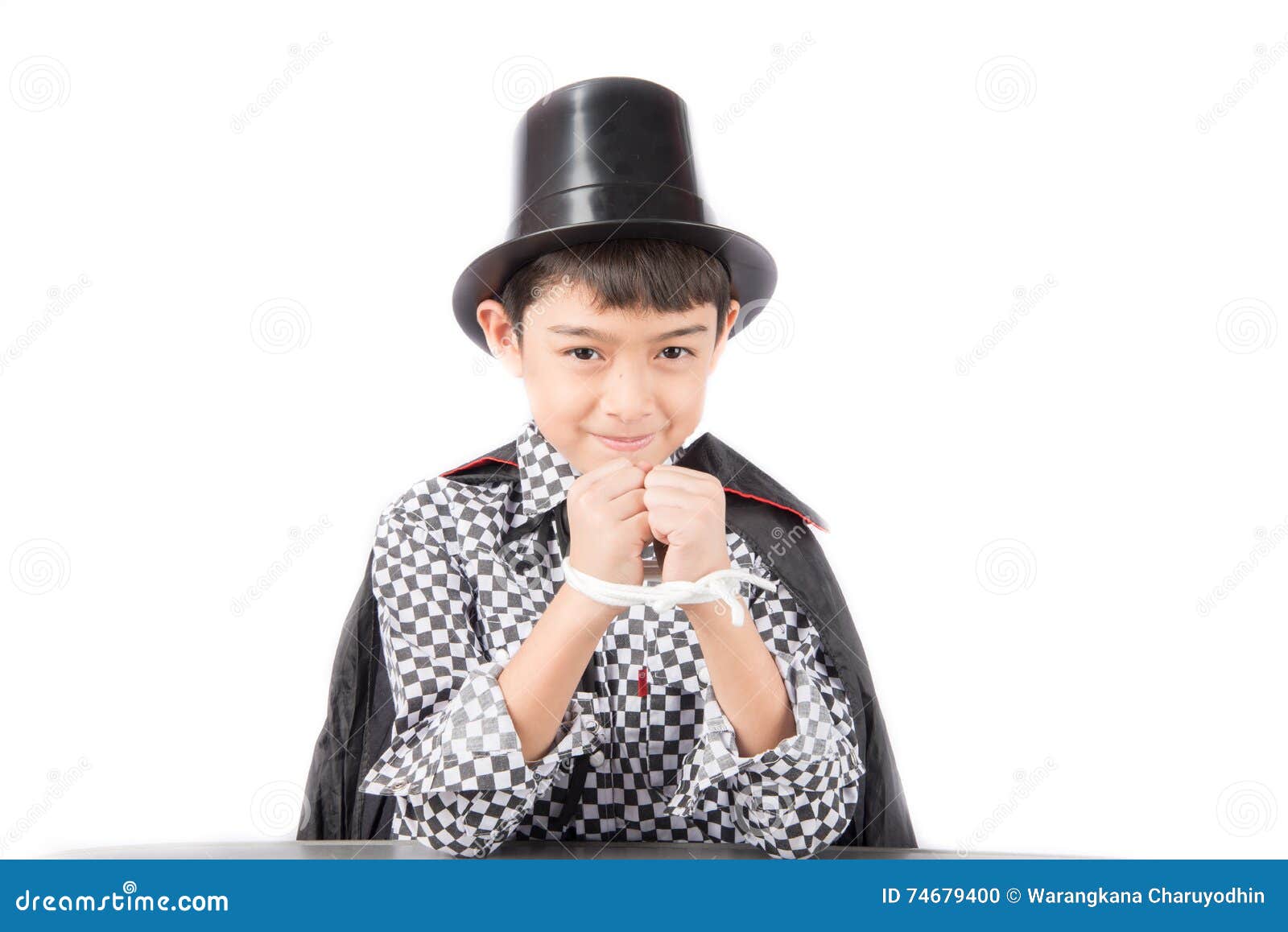Little Boy Pretend As a Magician Performance with Fun Stock Photo ...