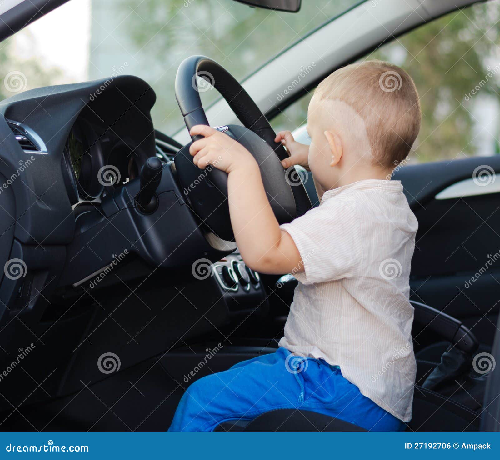 Little Boy Pretending To Drive Stock Photo - Image of little, enjoyment ...