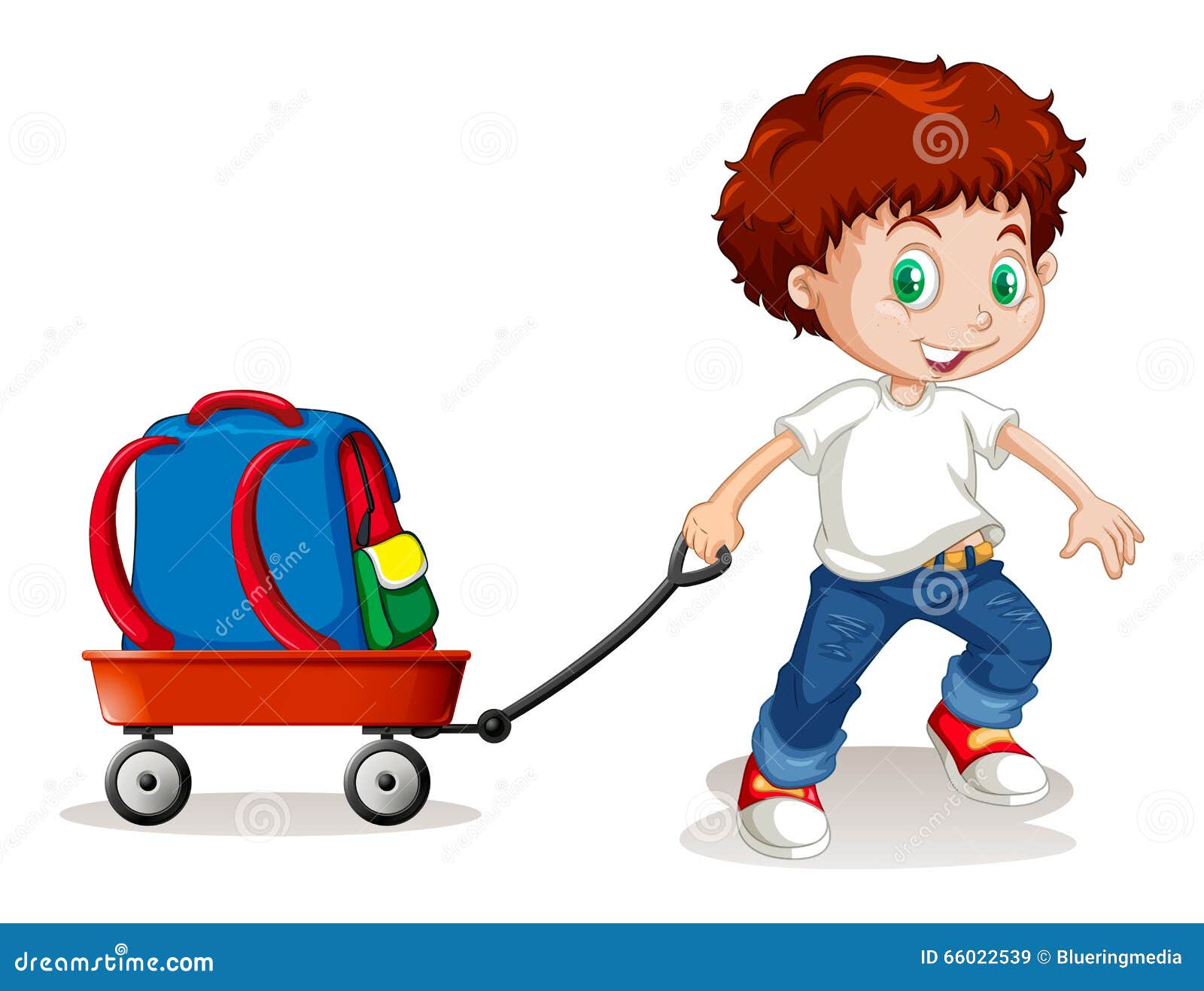 Pulling A Cart Cartoon Vector | CartoonDealer.com #44305925