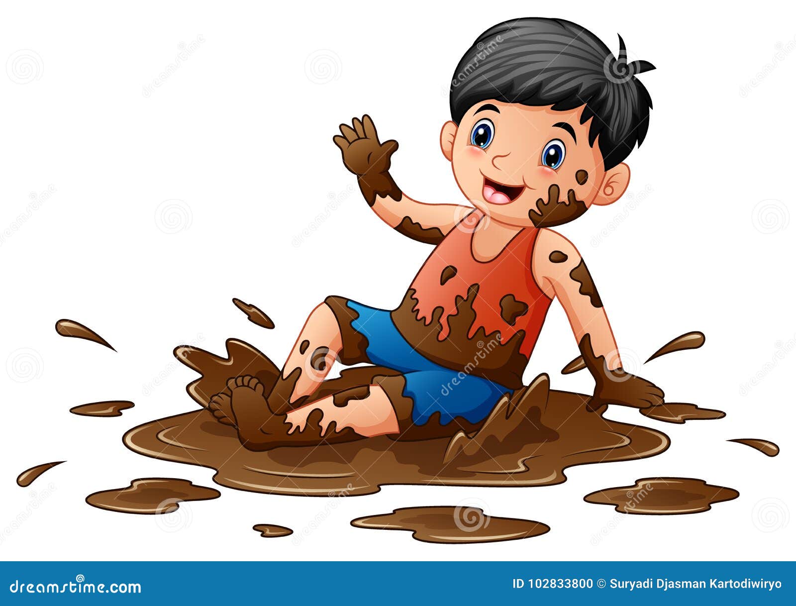 Little Boy Que Joga Na Lama Ilustração do Vetor - Ilustração de sujo ...