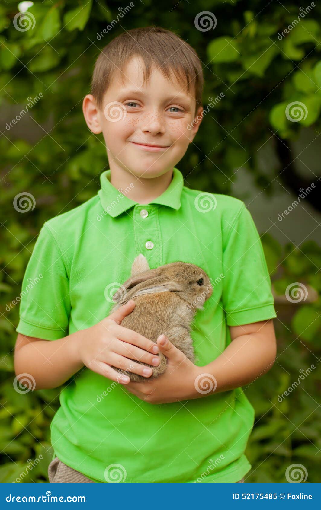 The Little Boy with a Rabbit in the Hands Stock Image - Image of boys ...