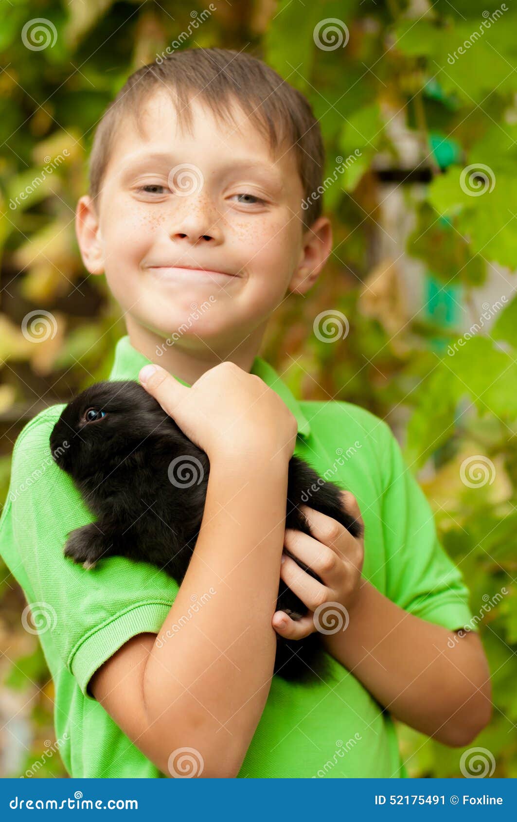 The Little Boy with a Rabbit in the Hands Stock Image - Image of love ...