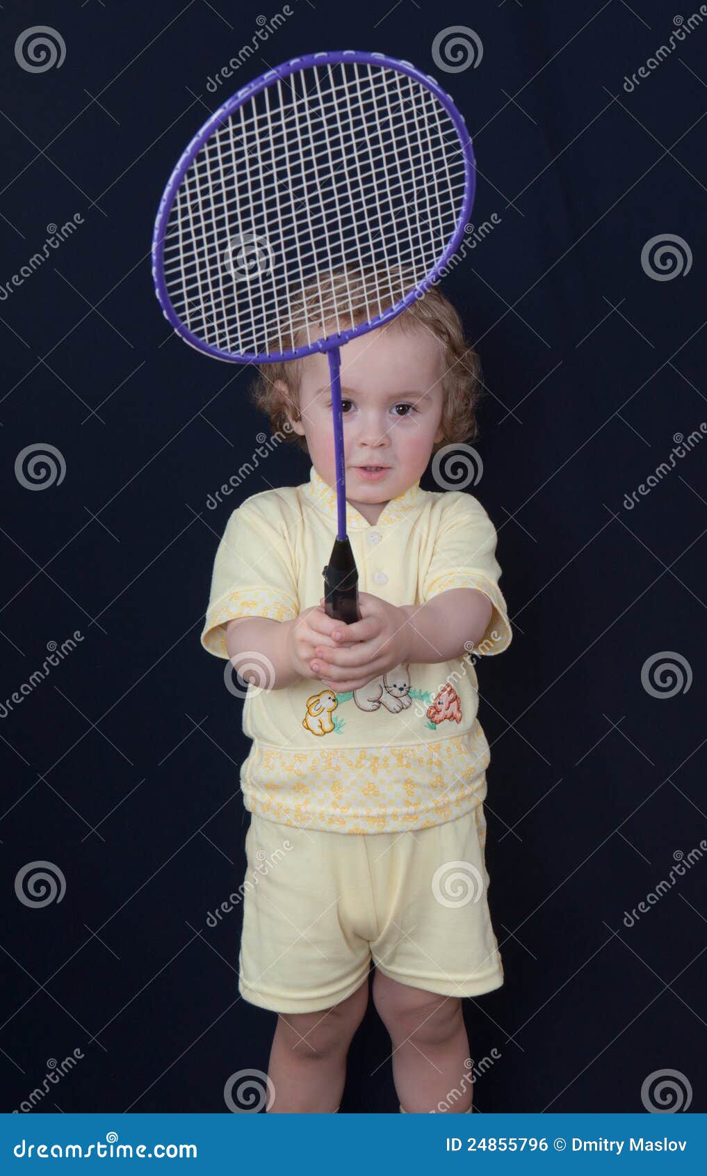 Little boy with a racket stock photo. Image of cute, cheerful - 24855796