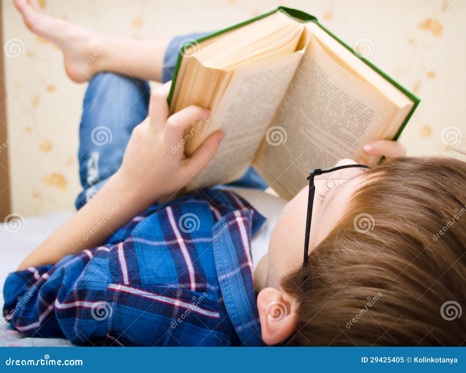 Little Boy is Reading a Book Stock Image - Image of little, childhood ...