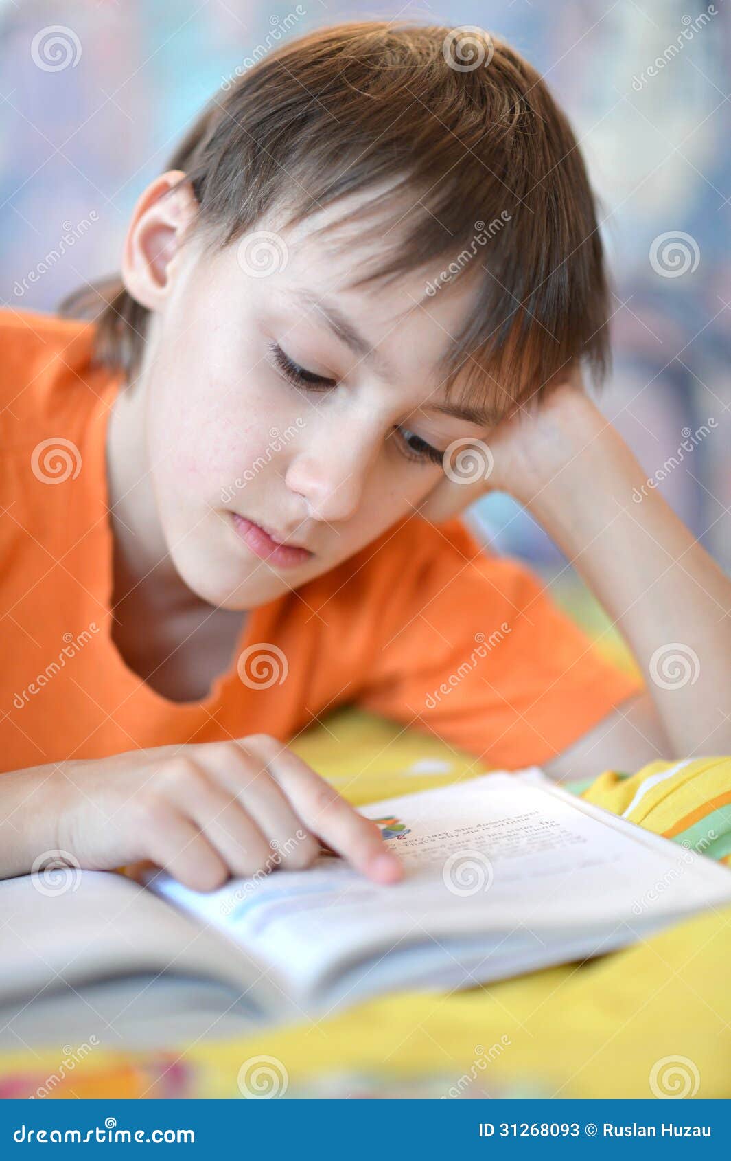 Little boy reading a book stock image. Image of childhood - 31268093