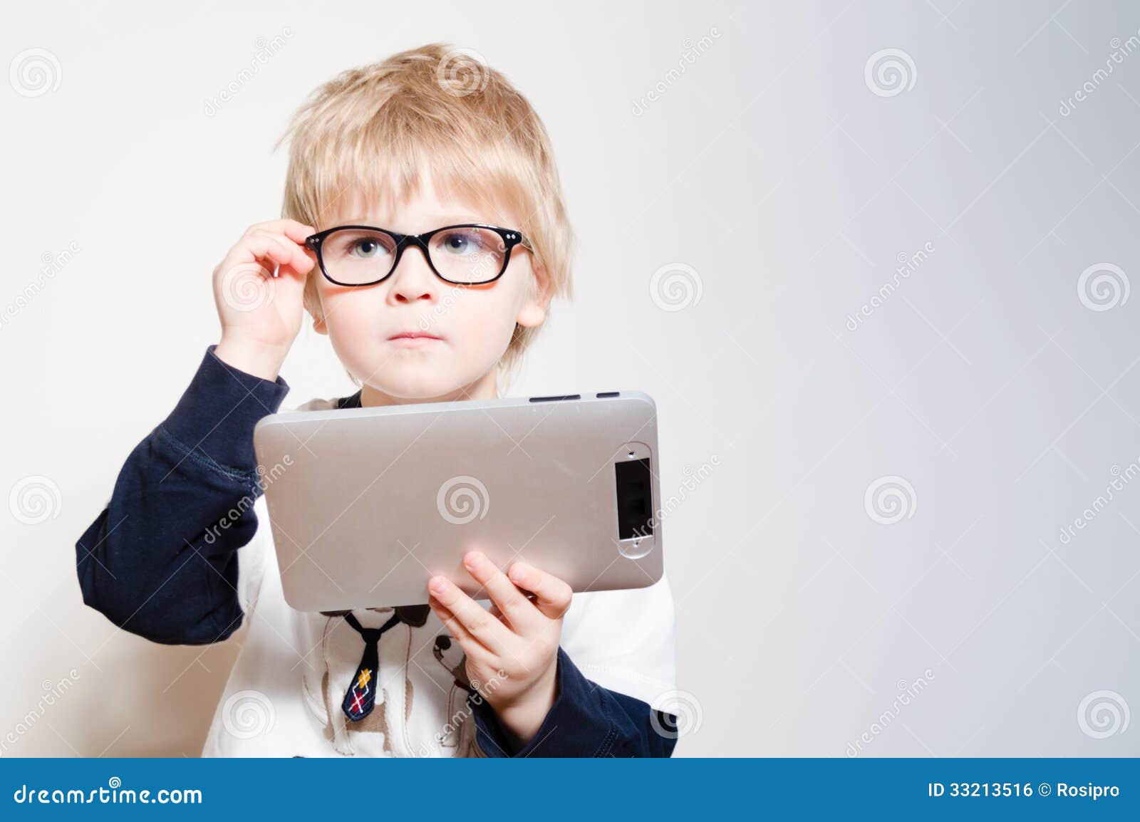 Little Boy Reading on Tablet Pc Computer Stock Photo - Image of play ...