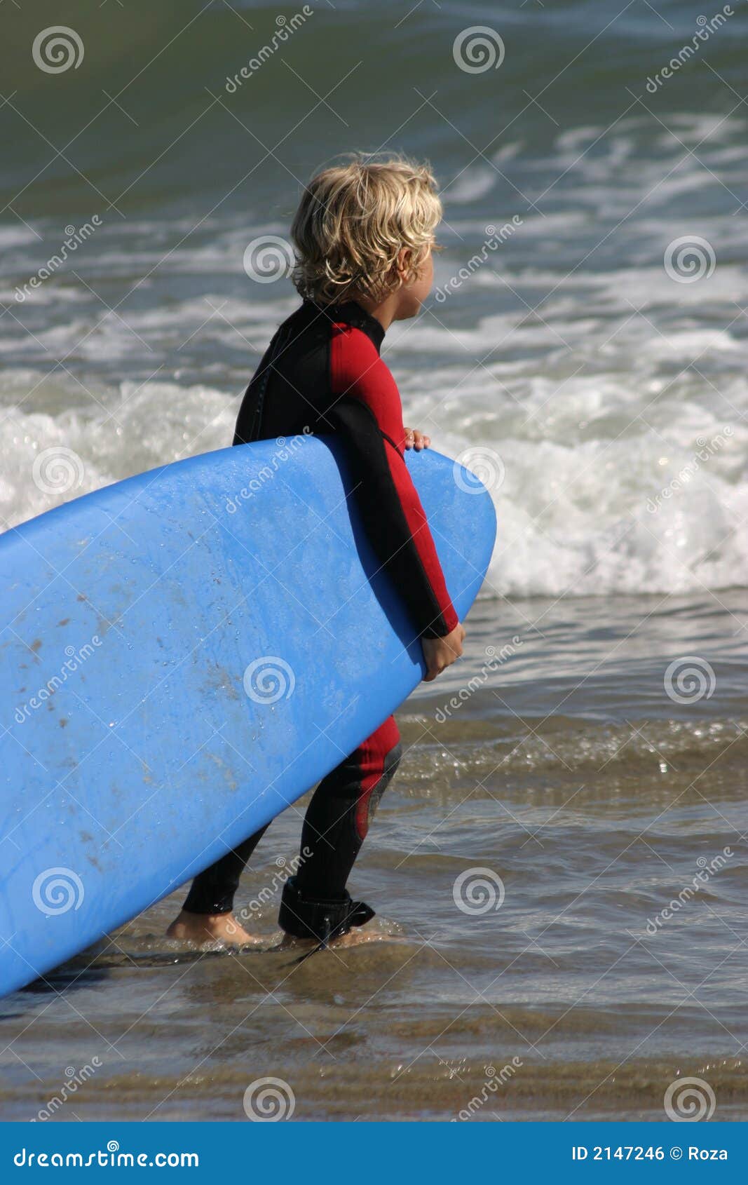 Little Boy Ready for Surfing Stock Photo - Image of sand, summer: 2147246