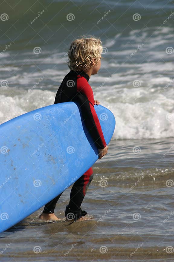 Little Boy Ready for Surfing Stock Photo - Image of sand, summer: 2147246