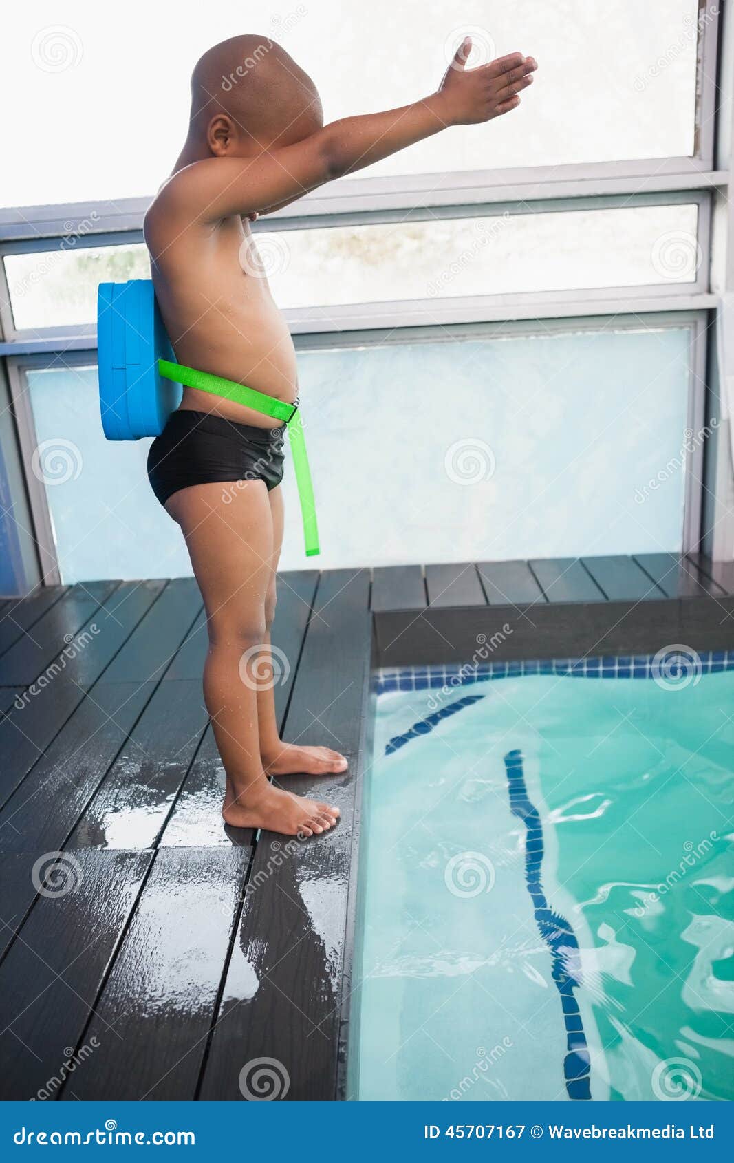 Little Boy Ready To Dive in Pool Stock Image - Image of pool, cute ...
