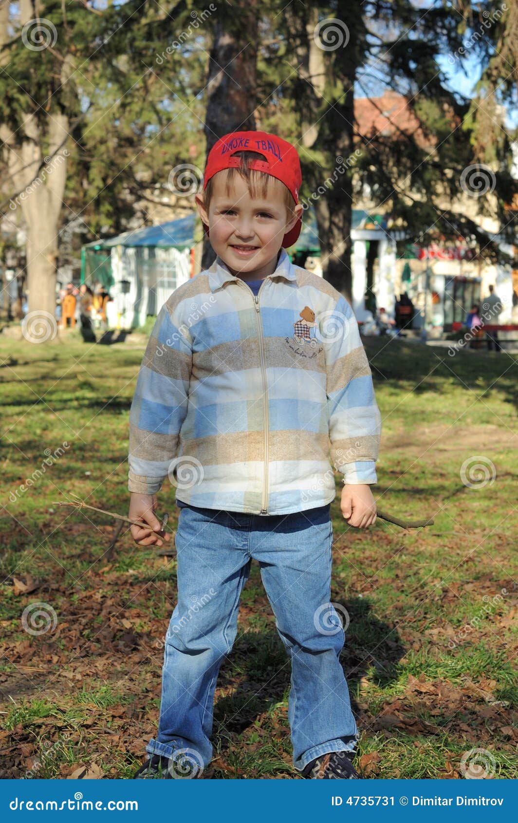 Little Boy with Red Hat stock image. Image of closeup - 4735731