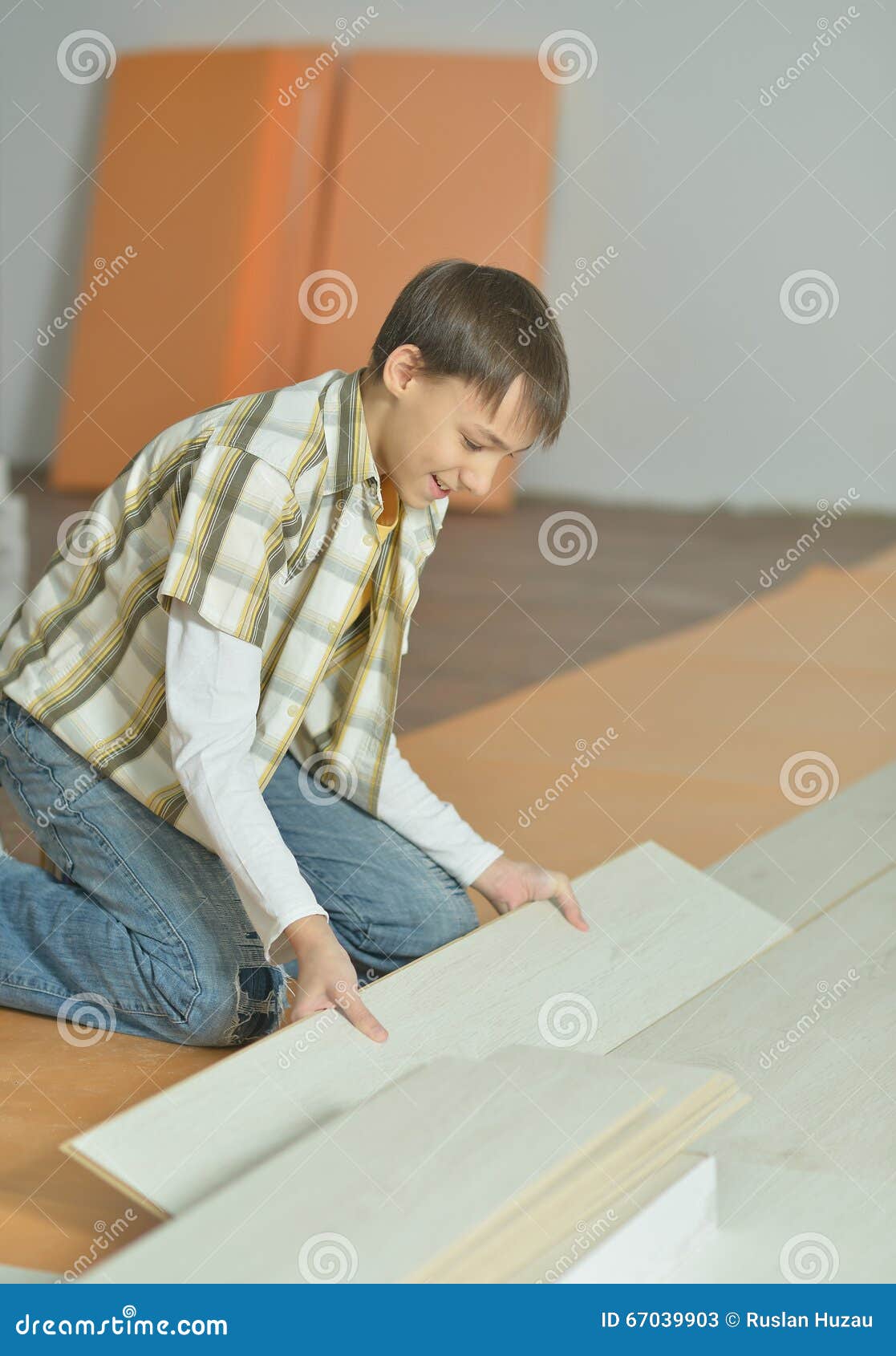 Little Boy Repairing in the Room Stock Image - Image of repair, happy ...