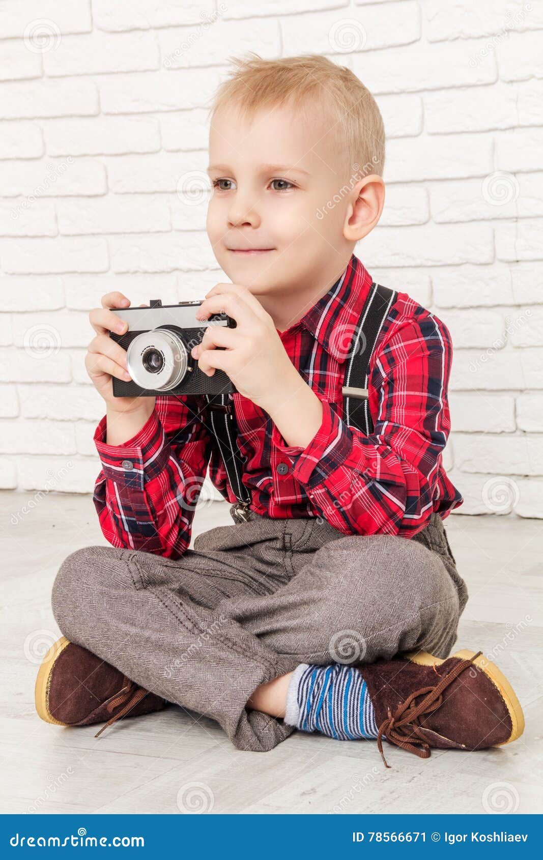 Little Boy with Retro Camera Stock Image - Image of profession, cute ...