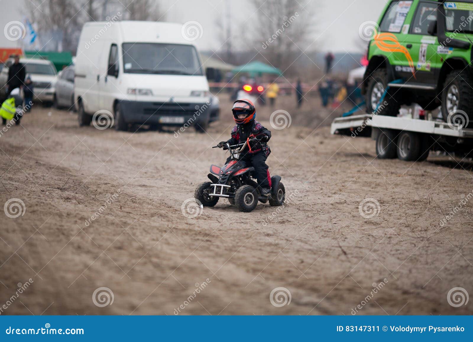 Little Boy Rides His ATV Quad. Editorial Photo - Image of leader, power ...