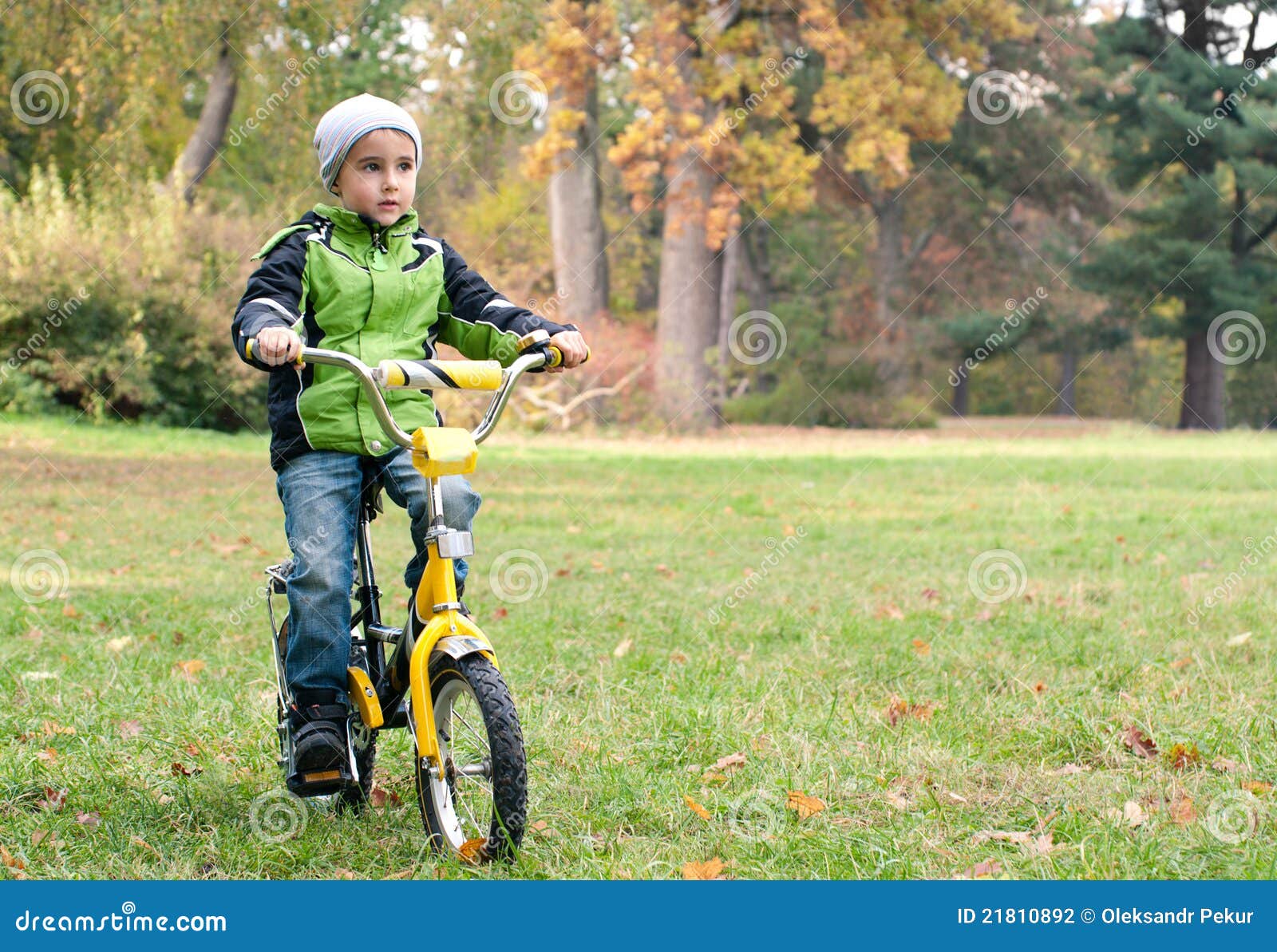 Little Boy Riding Bike Outdoors on Stock Photo - Image of sport, ride ...