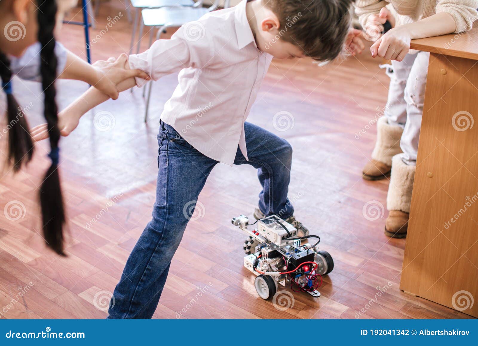 Little Boy in Robotics School Makes Robot Stock Photo - Image of idea ...