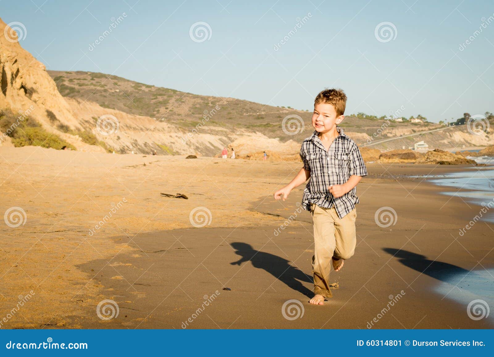 Little Boy Running at the Beach Stock Image - Image of child, cute ...