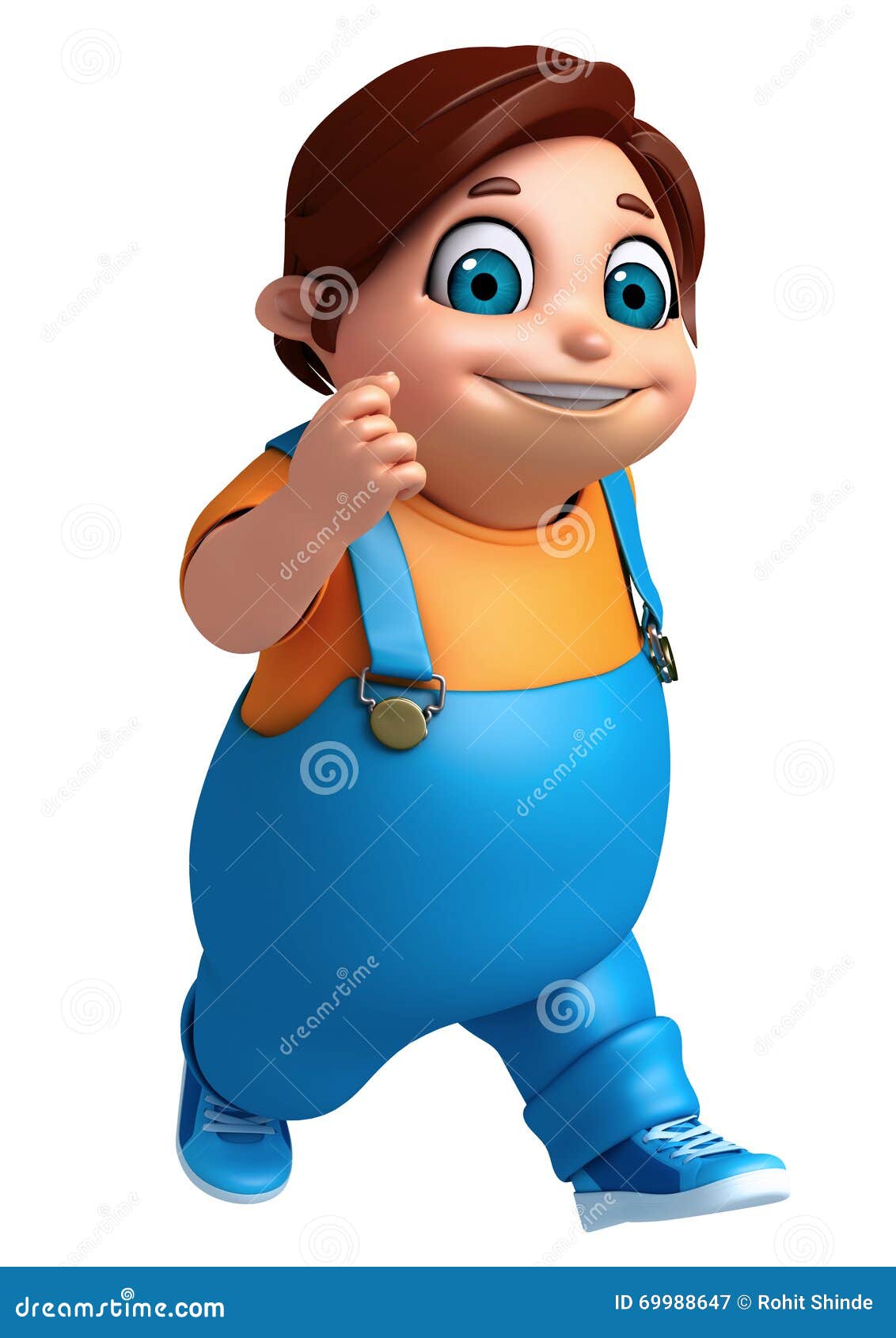 Little Boy with Running Pose Stock Illustration - Illustration of cute ...