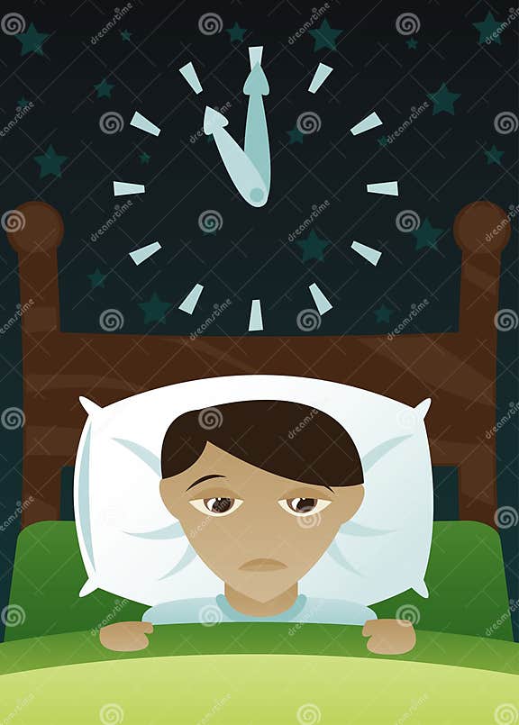 Little Boy s got Insomnia stock vector. Illustration of night - 1519502