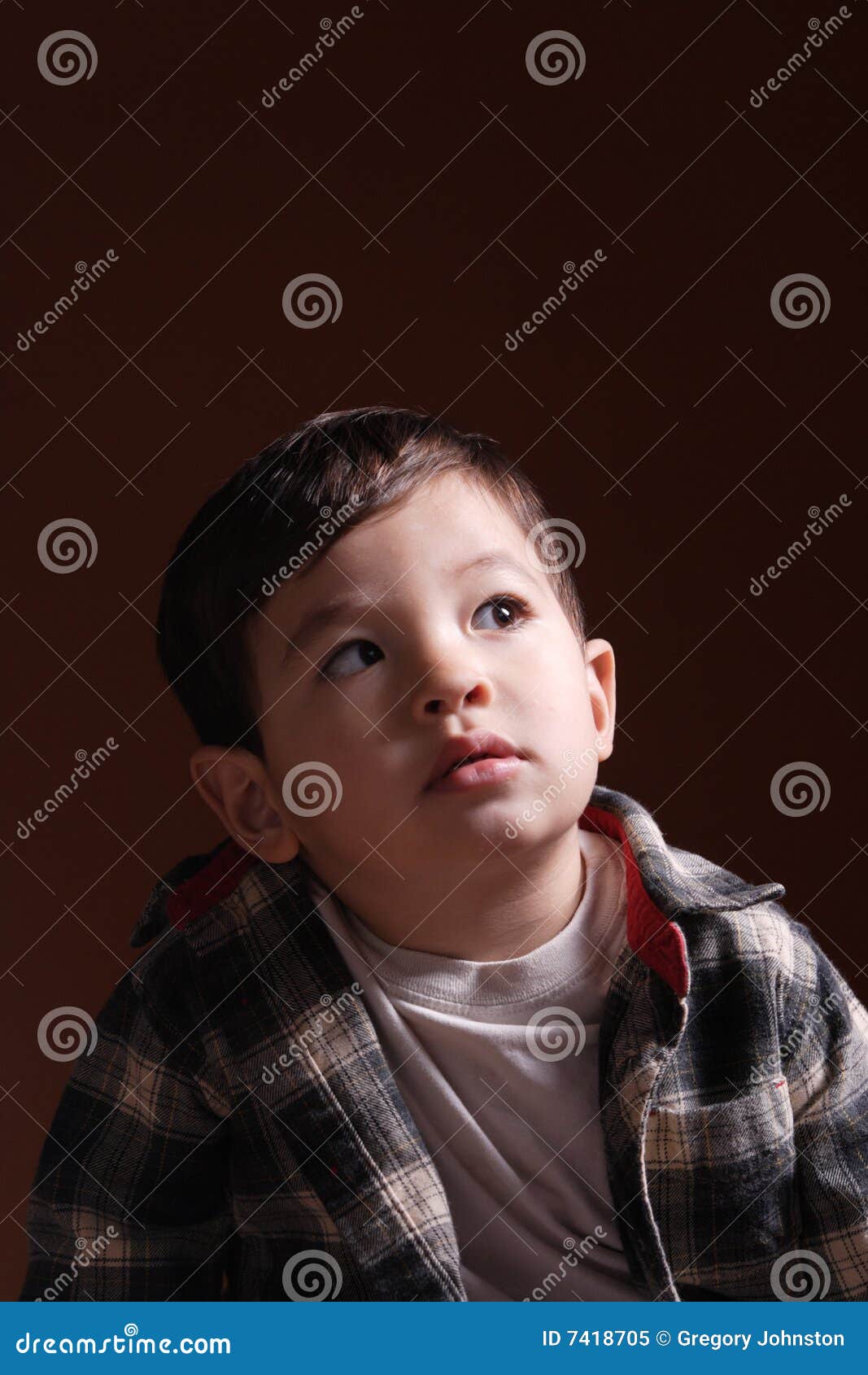 A Little Boy S Thoughtful Gaze. Stock Image - Image of adorable, skin ...