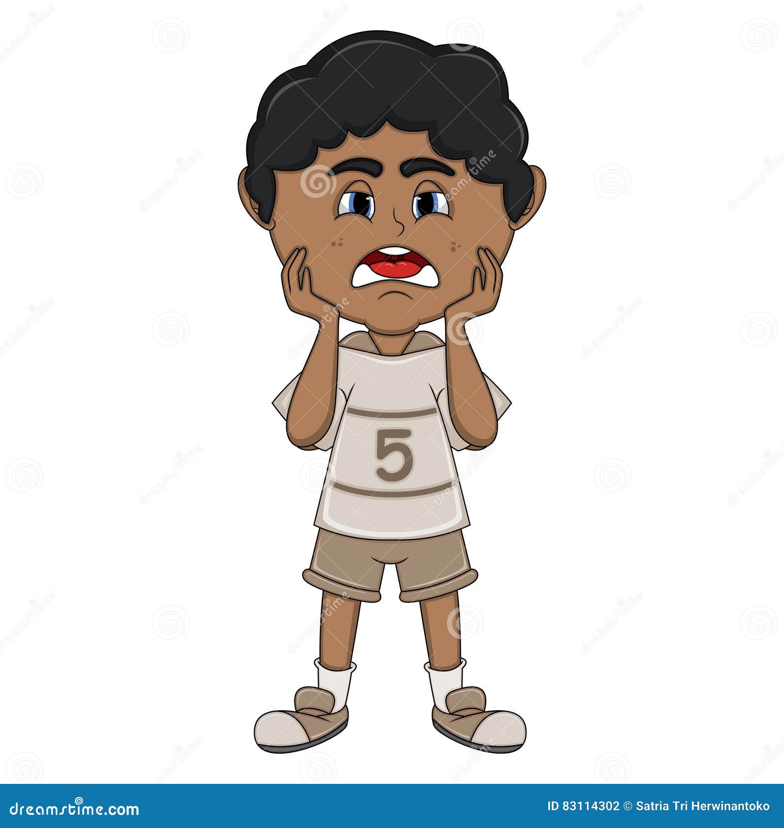 Scared Little Boy Cartoon Stock Illustration | CartoonDealer.com #7248295