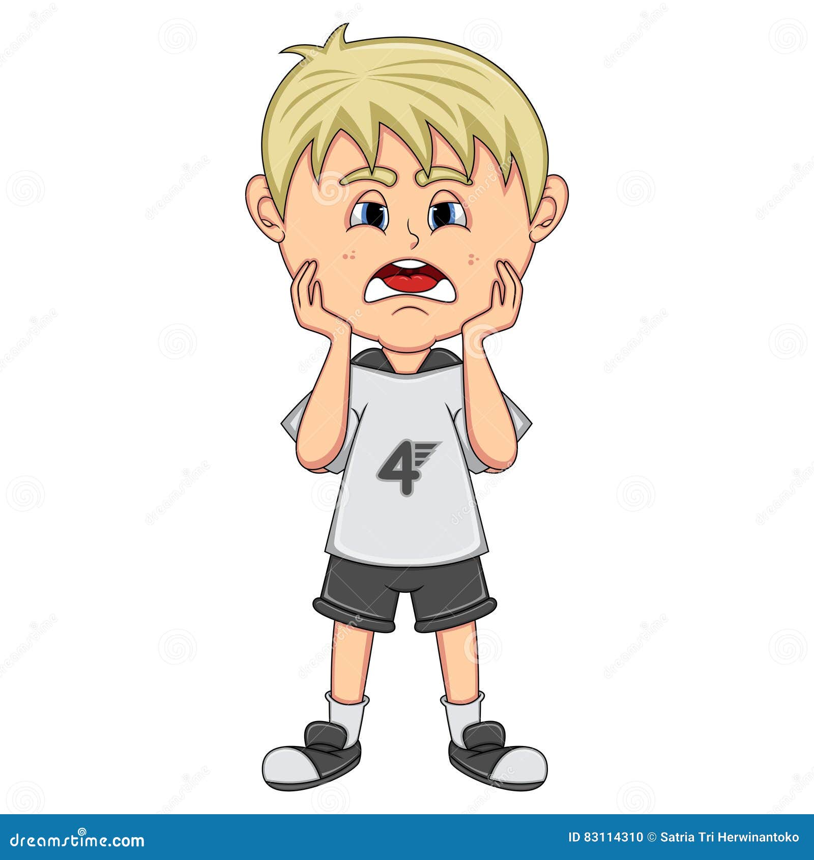 Little boy sad cartoon stock vector. Illustration of scared - 83114310