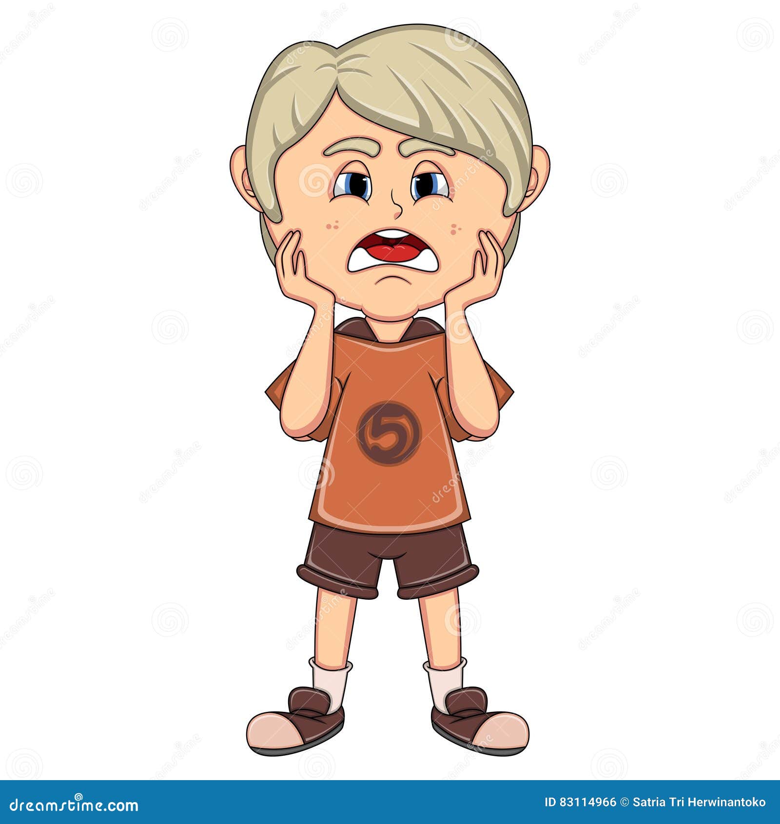 Little boy sad cartoon stock vector. Illustration of person - 83114966