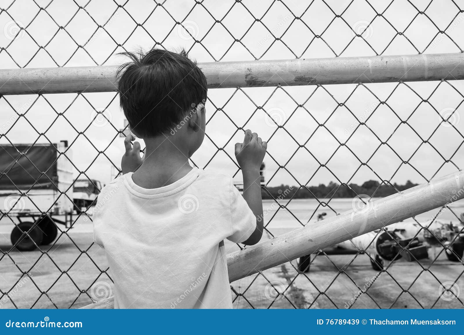 Little Boy Sad Standing Alone Stock Image - Image of freedom, convict ...