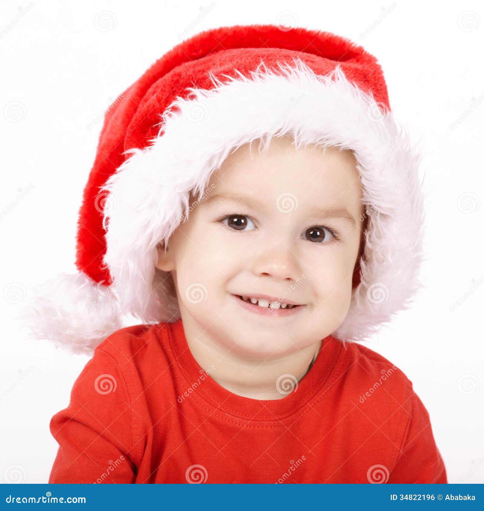 Little boy with Santa hat stock photo. Image of beautiful - 34822196