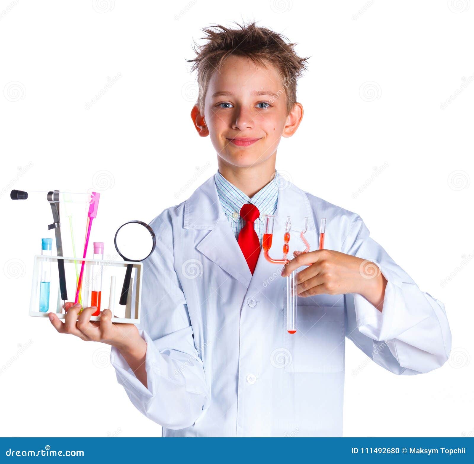 Little Boy Scientist in the Laboratory. Stock Photo - Image of chemist ...