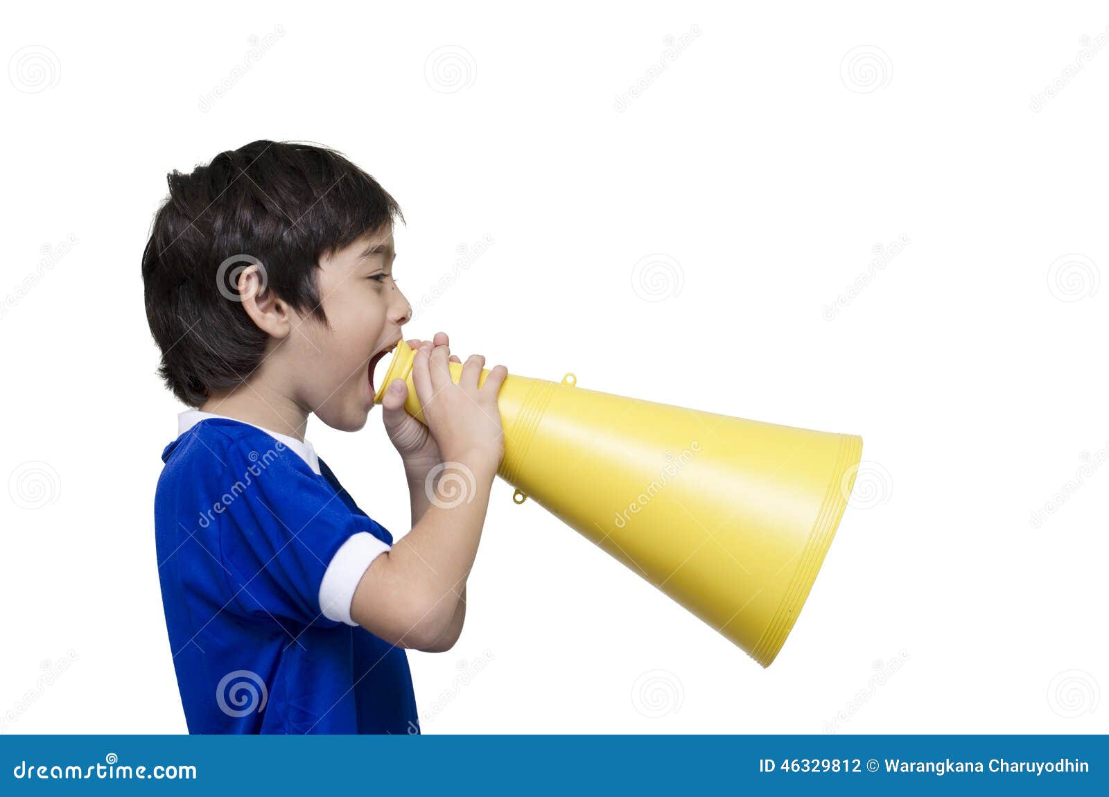 Little Boy Shouting with the Megaphone Stock Photo - Image of message ...