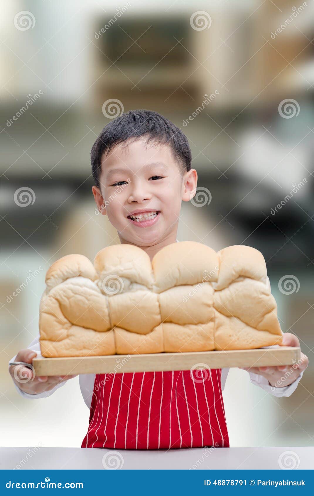 Little Boy Showing His Bread Stock Image - Image of carbohydrate, funny ...