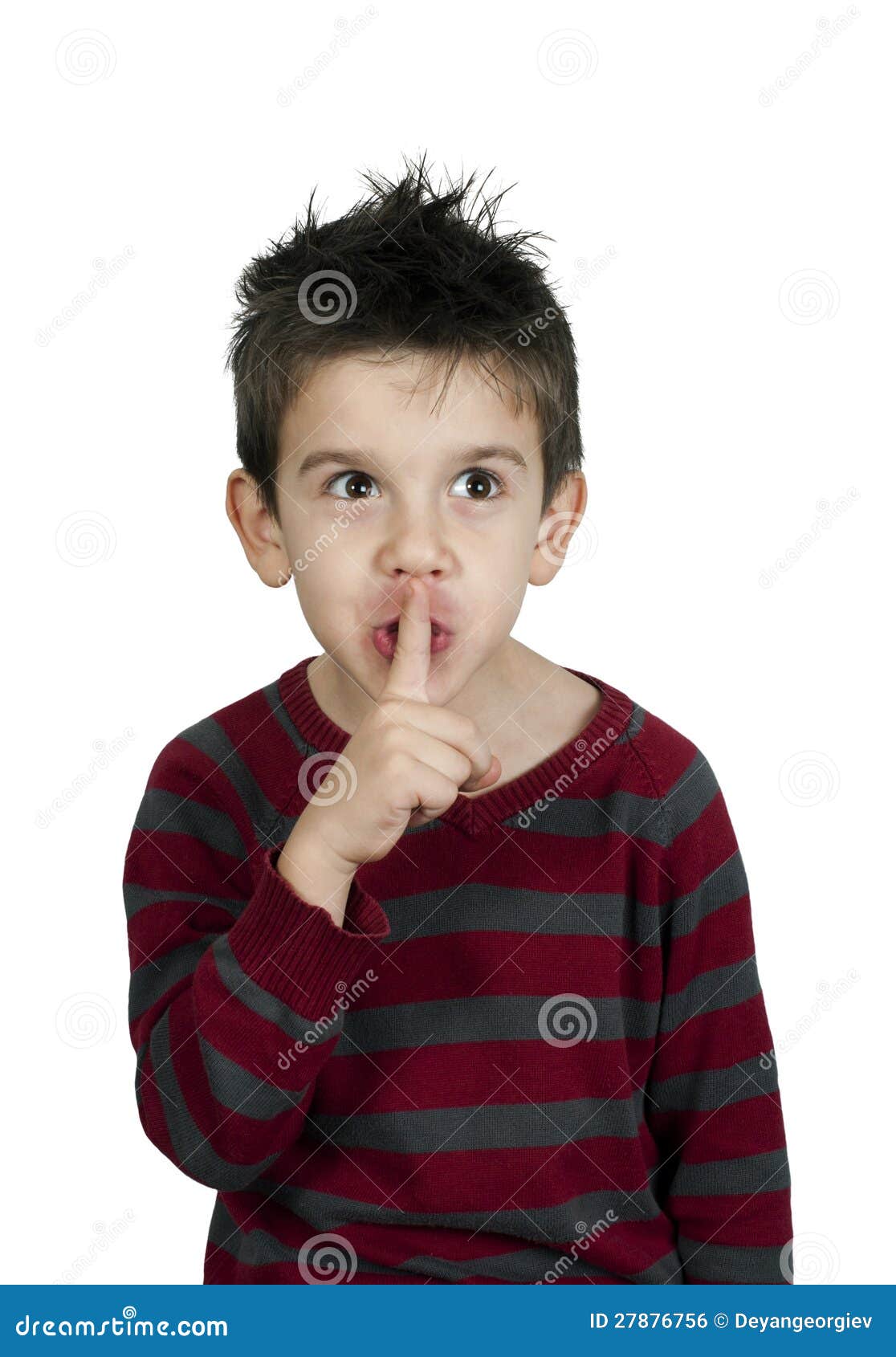 Little boy showing silence stock photo. Image of protection - 27876756