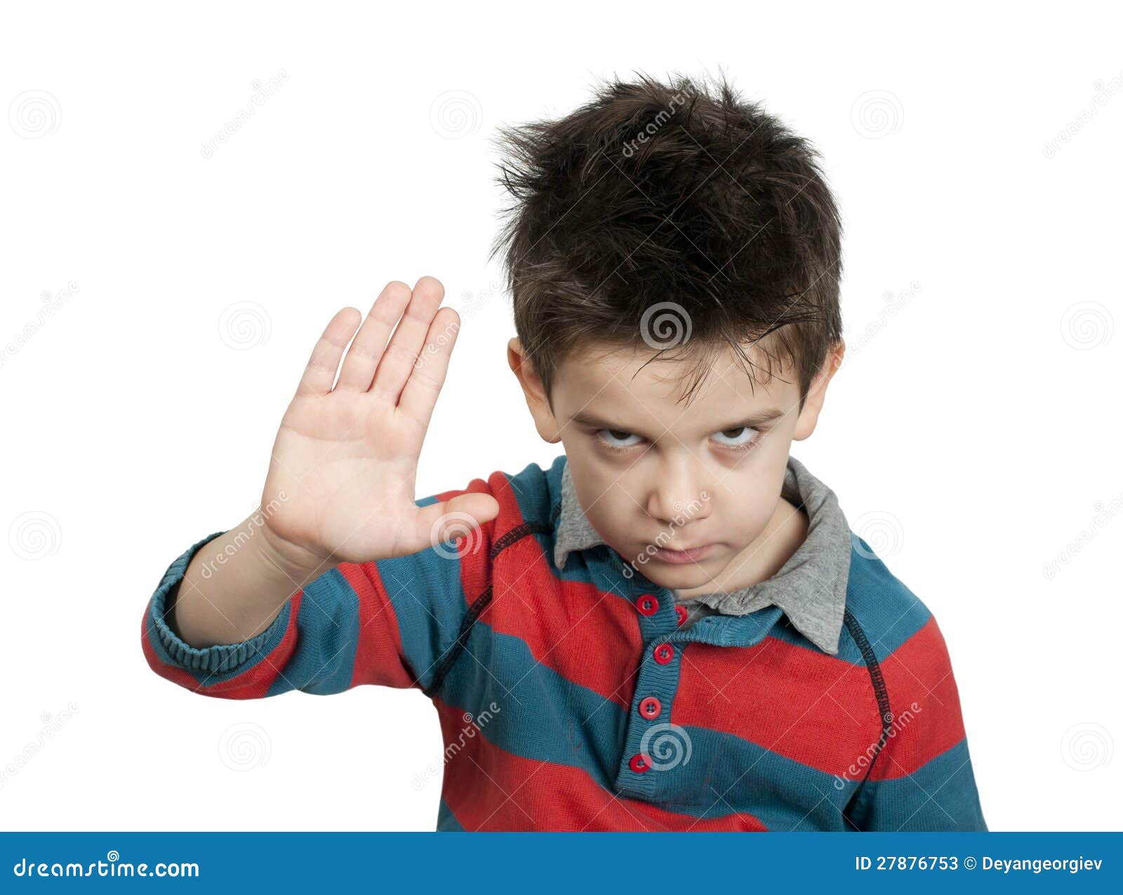 Little Boy Showing Stop with His Hand Stock Image - Image of child ...