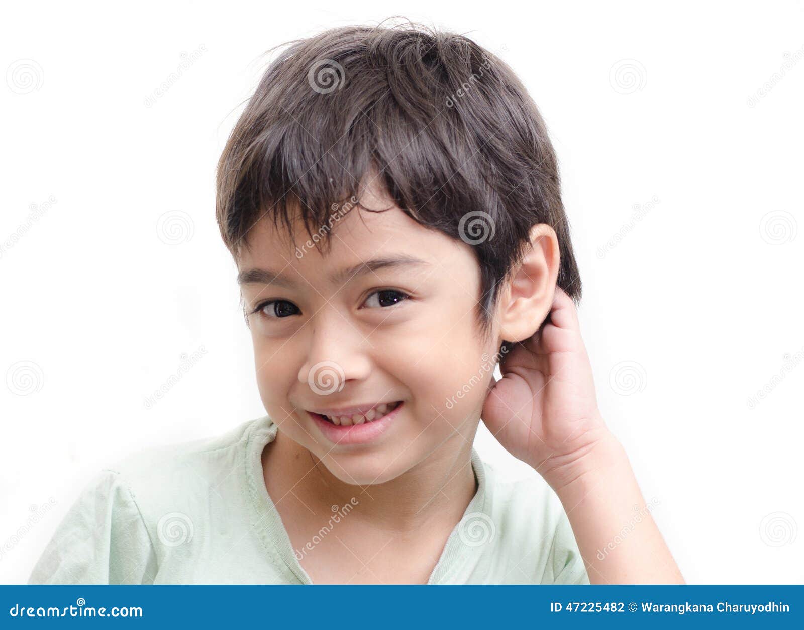 Little Boy Shy Face Portraiton White Background Stock Photo - Image of ...
