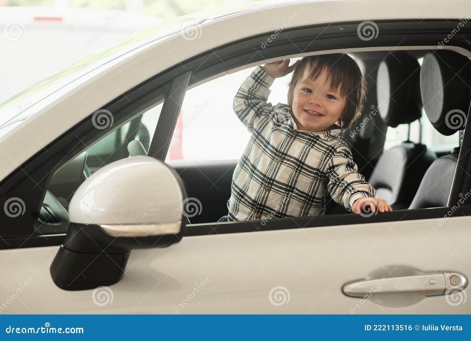 Little Boy Sitting in the Car Stock Photo - Image of alone, play: 222113516