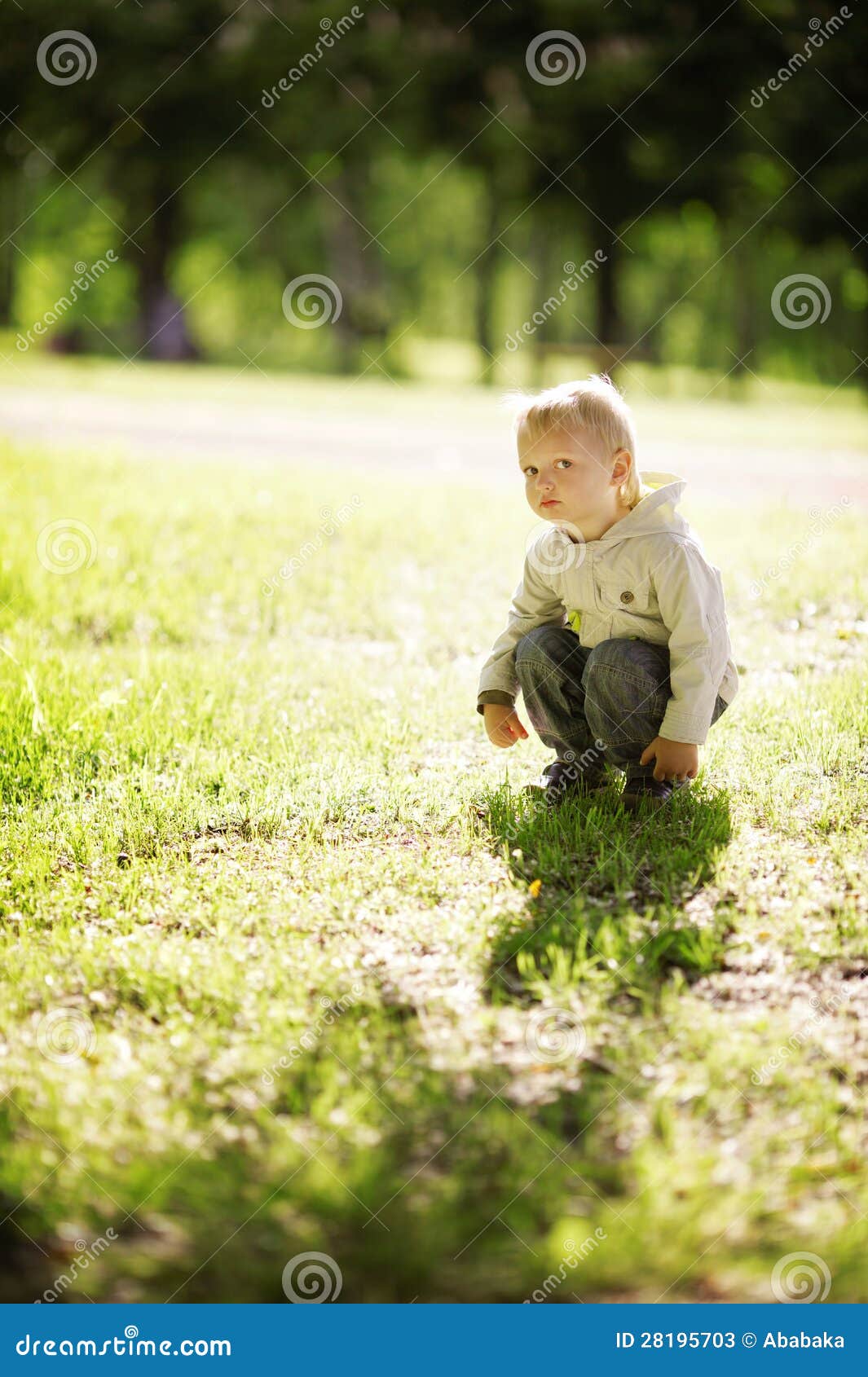 Little Boy Sitting in Grass Stock Image - Image of little, baby: 28195703