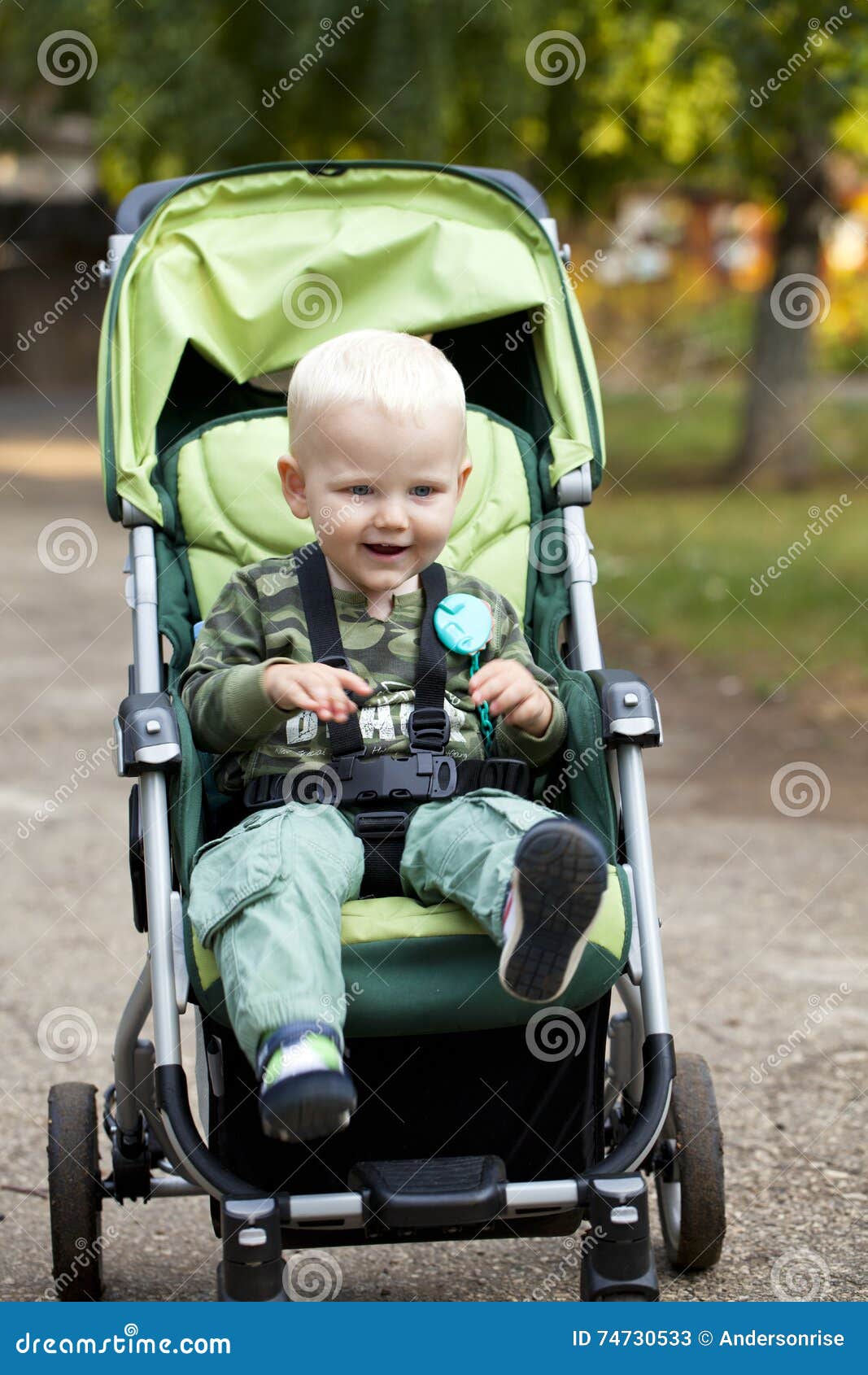 Little Boy Sitting in Stroller Stock Image - Image of childhood, cute ...