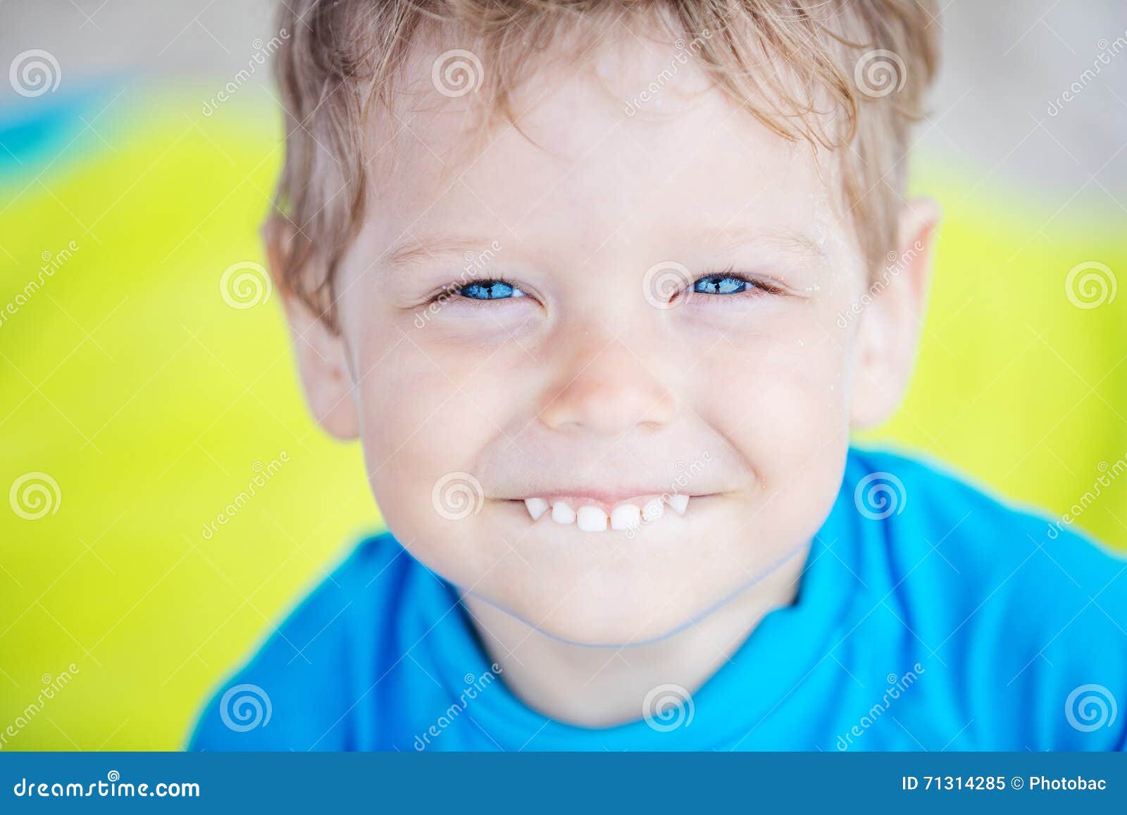 Little Boy Smiling on the Beach Stock Image - Image of nature, blue ...