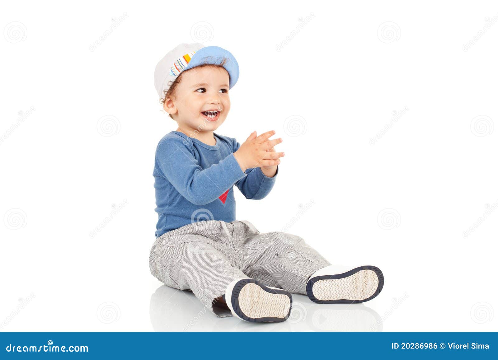 Little Boy Smiling and Looking a Side Stock Photo - Image of isolated ...
