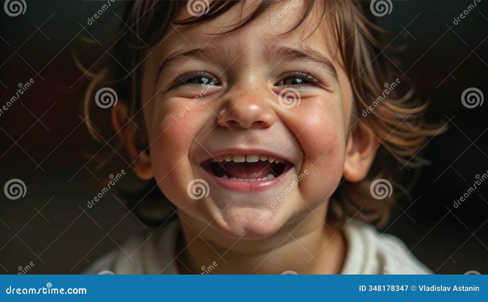 Little Boy Smiling Looking Up at Camera Close Up Stock Image - Image of ...