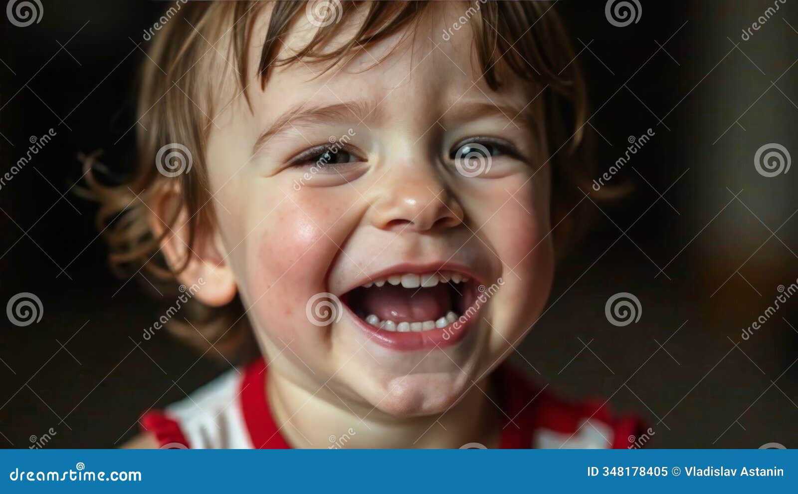 Little Boy Smiling Looking Up at Camera Close Up Stock Image - Image of ...