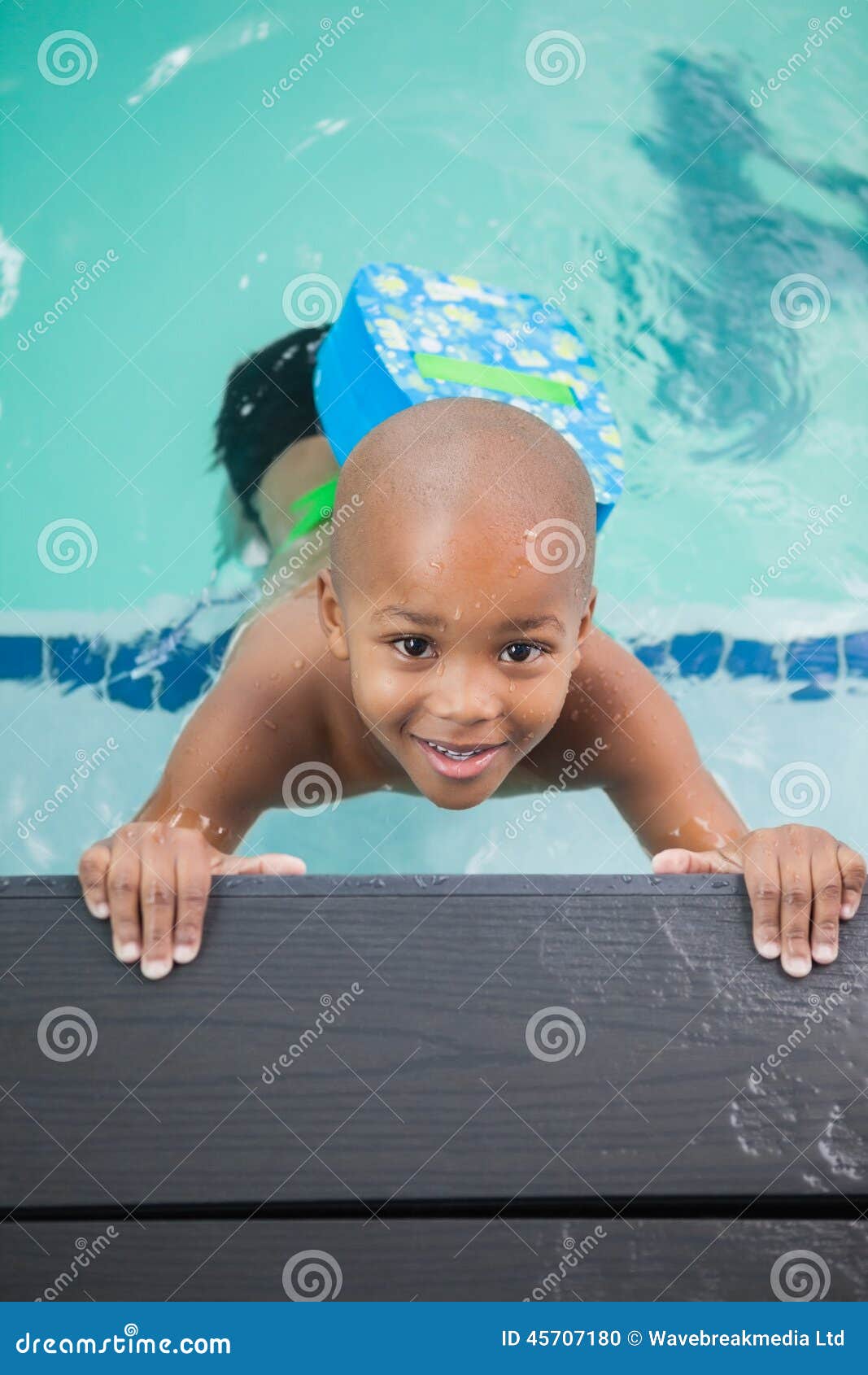 Little Boy Smiling in the Pool Stock Photo - Image of child, swimming ...