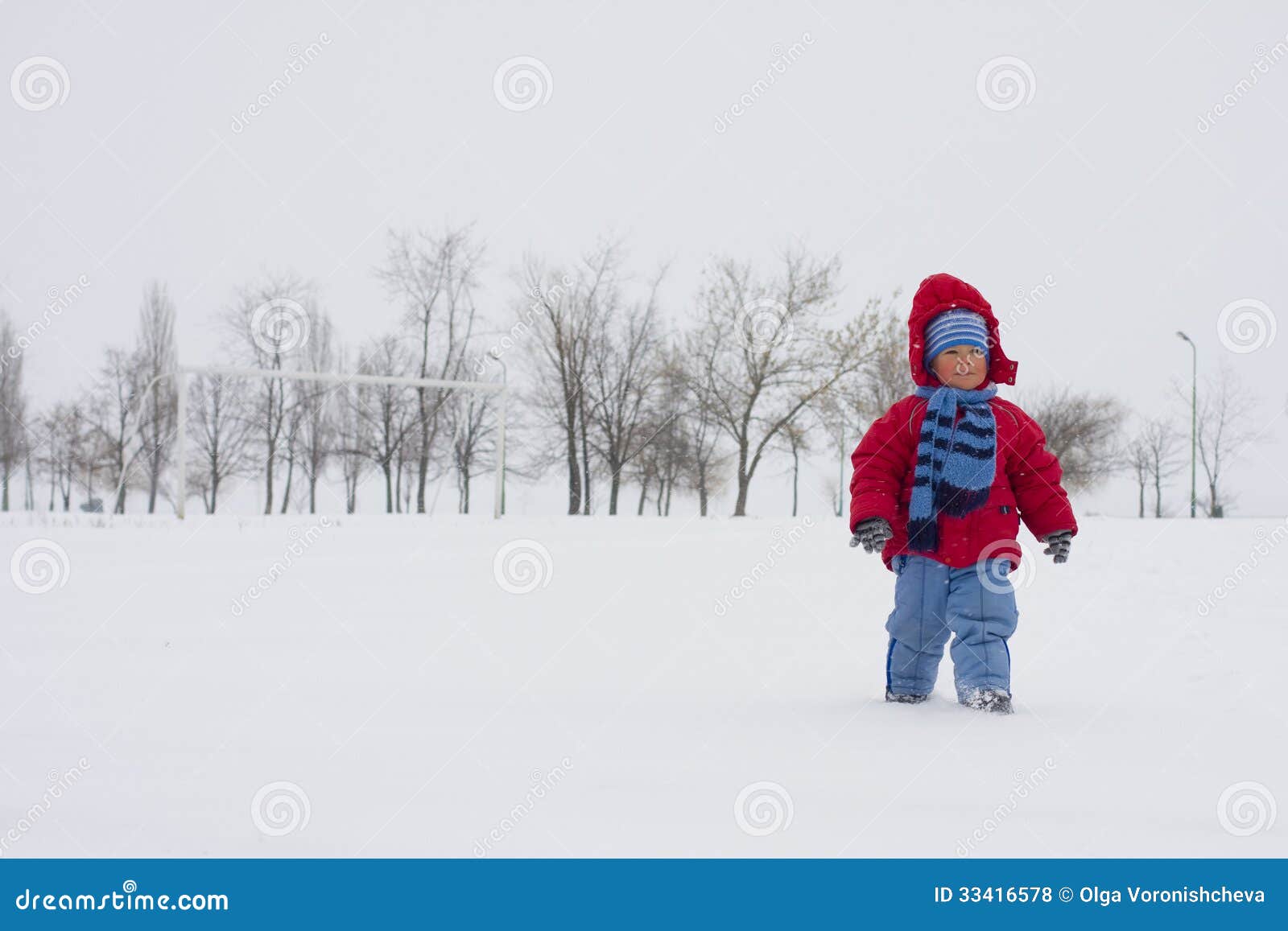 Little boy on snow stock photo. Image of small, winter - 33416578
