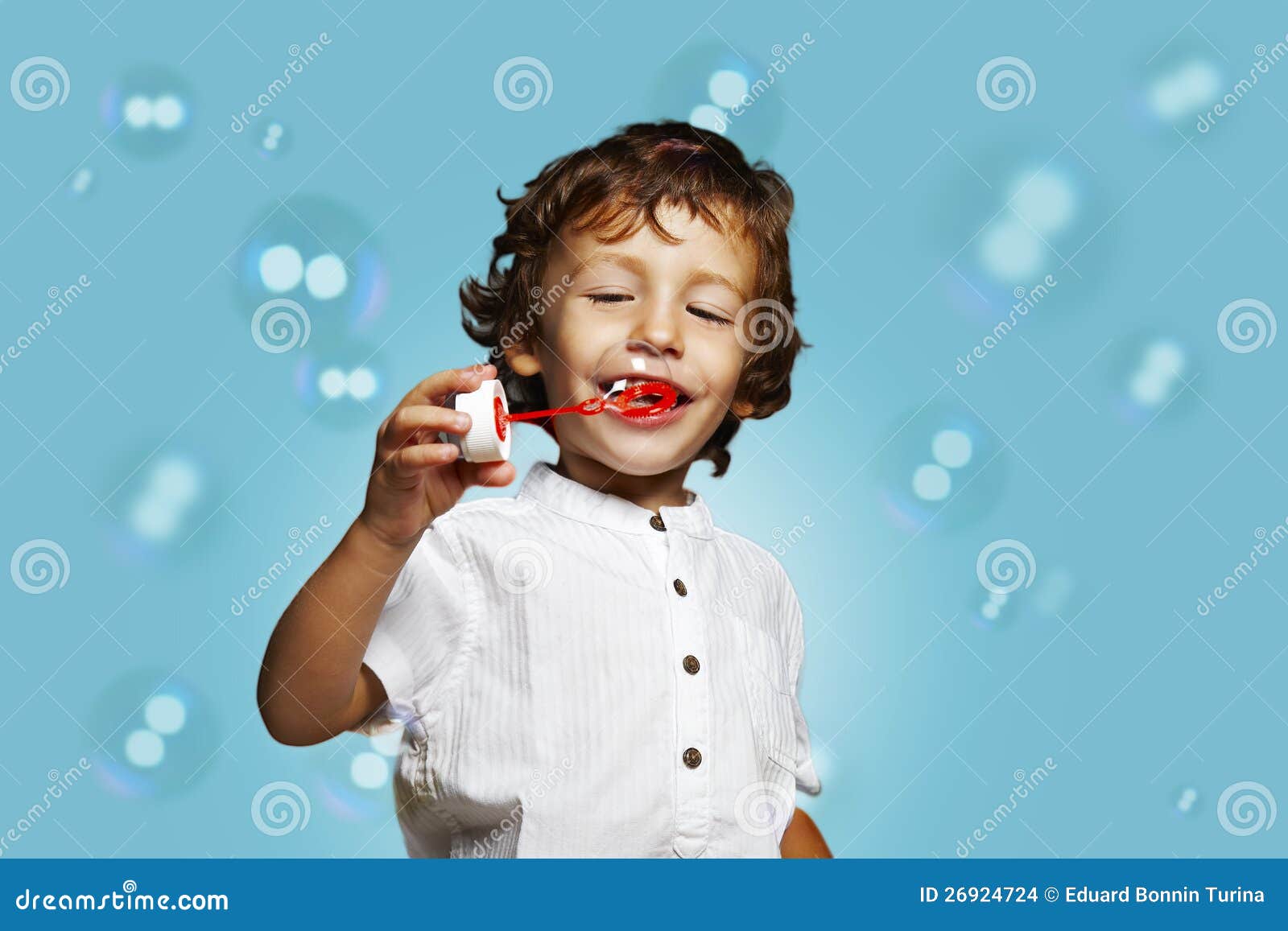 Little Boy with Soap Bubbles Stock Photo - Image of background, color ...